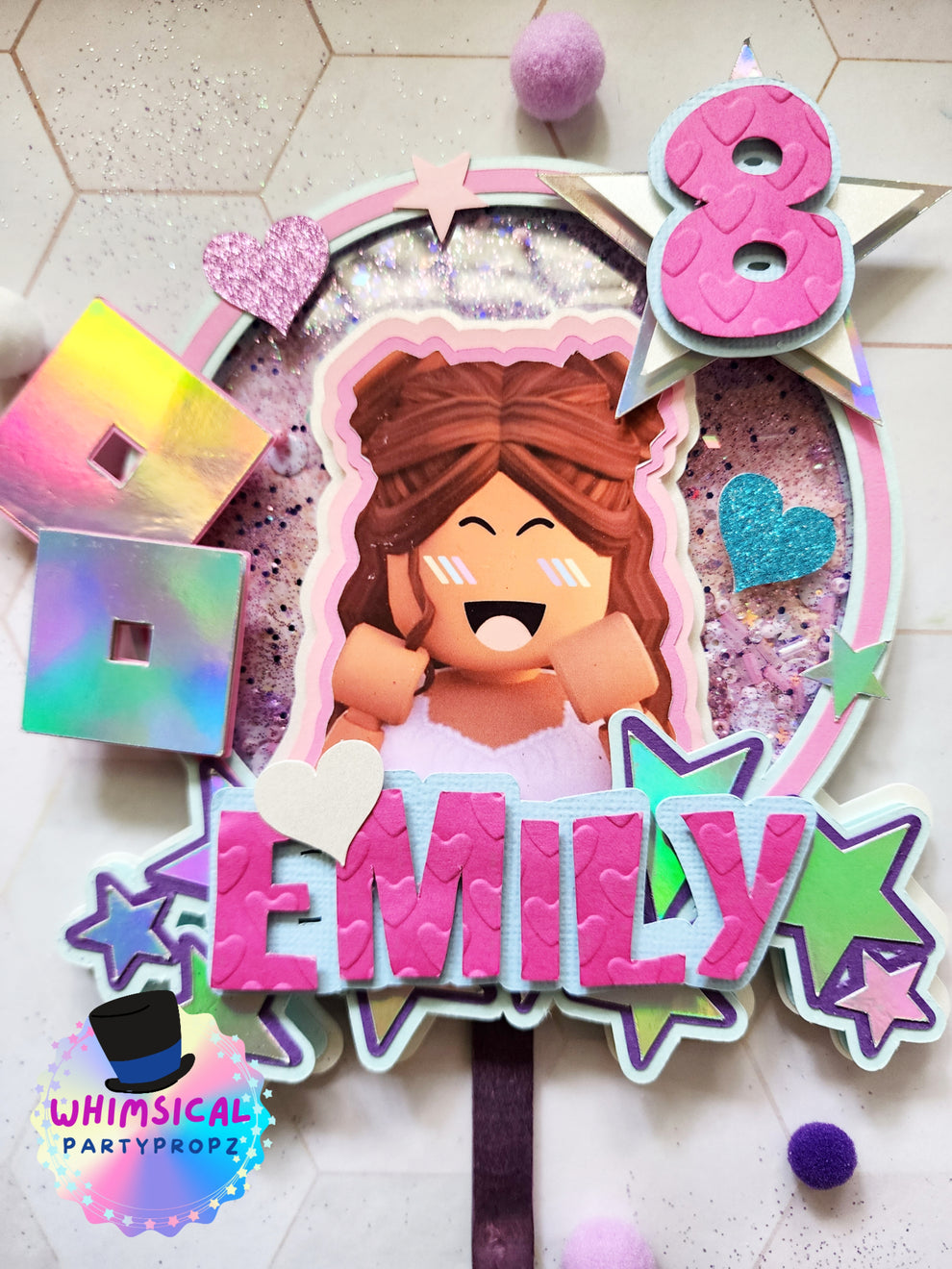 Party Decoration - Cake Topper - Roblox Theme - Roblox Girl – Whimsical ...